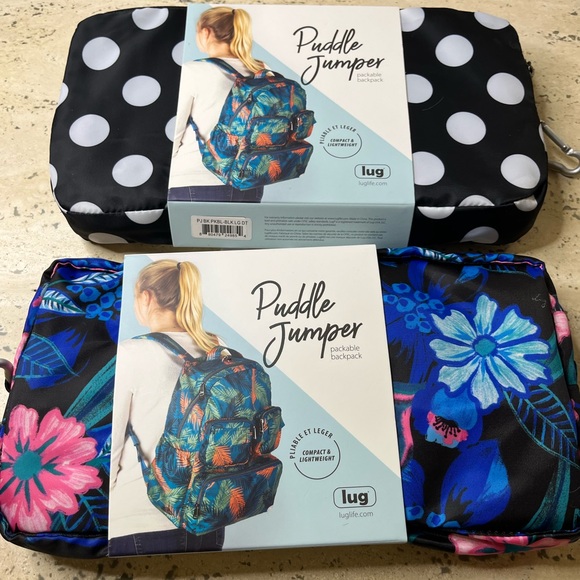 lug | Bags | Lug Packable Puddle Jumper Backpack Black Large Dot Resort ...